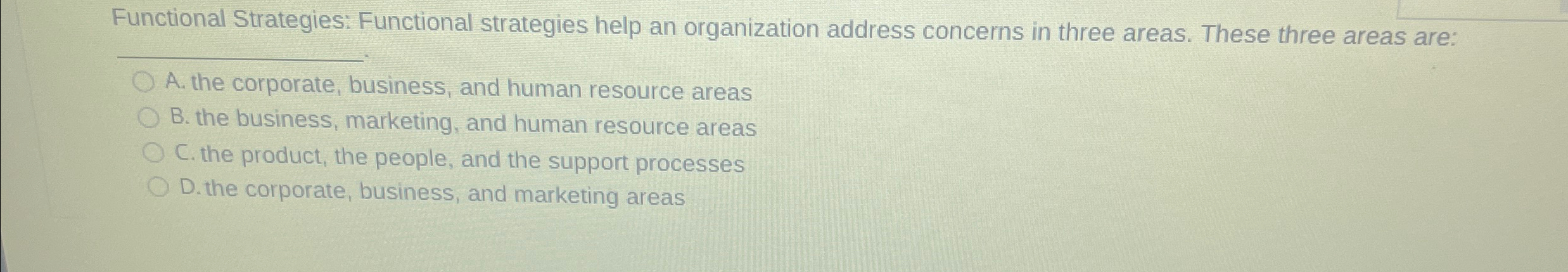 Solved Functional Strategies: Functional strategies help an | Chegg.com