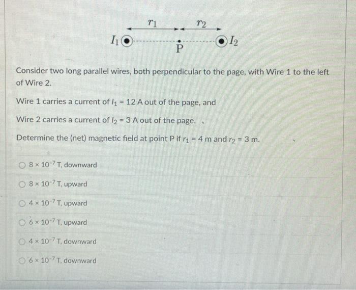 Solved Consider two long parallel wires, both perpendicular | Chegg.com