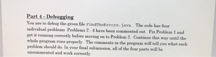 Solved Part 4 - Debugging You are to debug the given file | Chegg.com