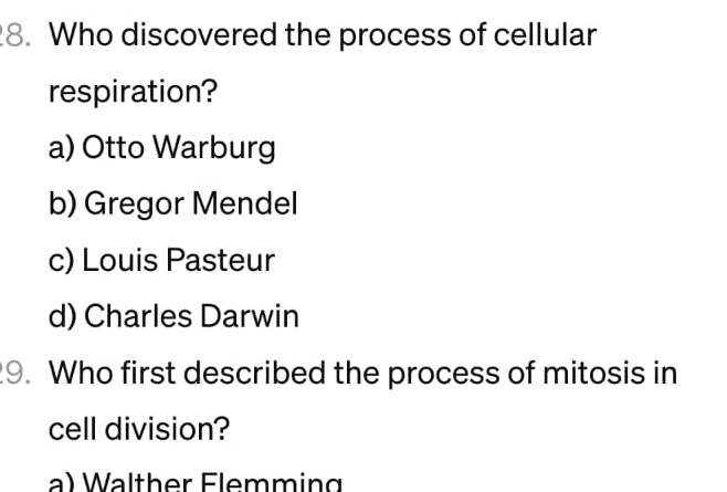 Solved biology: Who discovered the process of cellular | Chegg.com