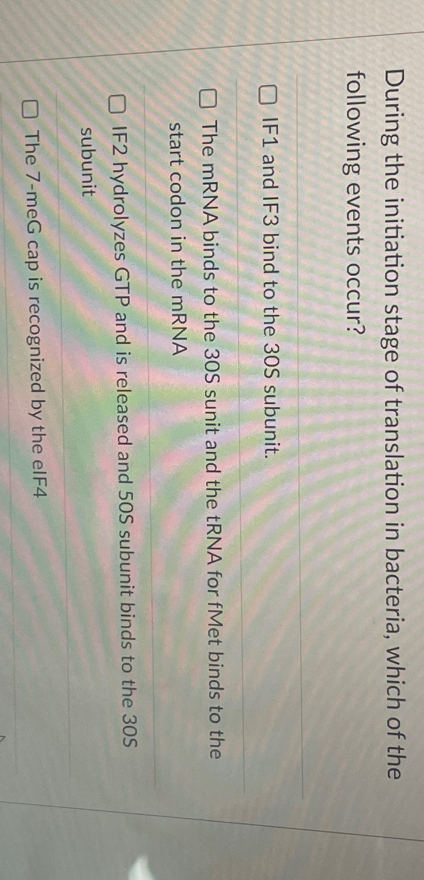 Solved During the initiation stage of translation in | Chegg.com