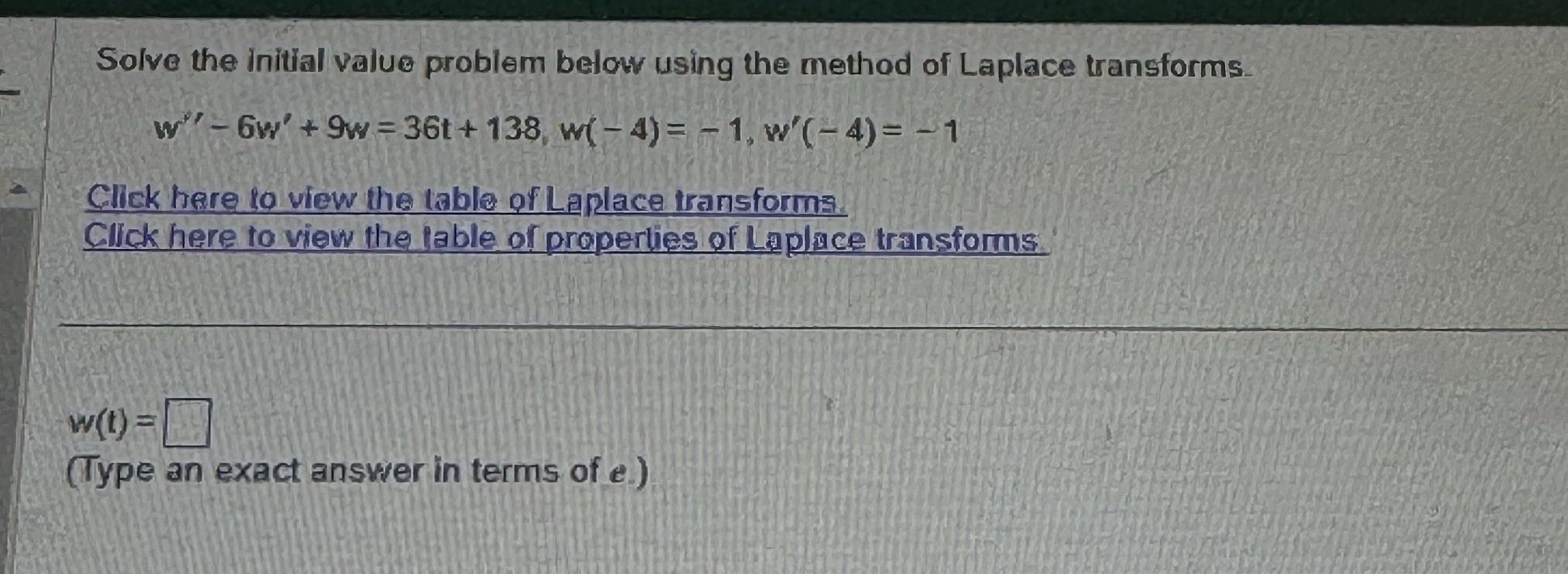 Solved Solve the initial value problem below using the | Chegg.com