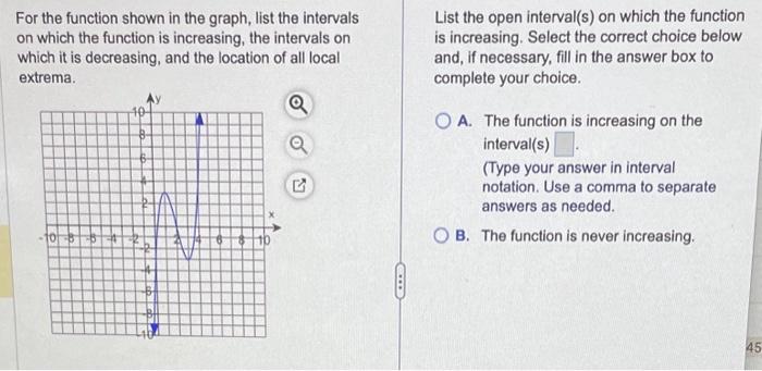 Solved List the intervals on which the function is | Chegg.com