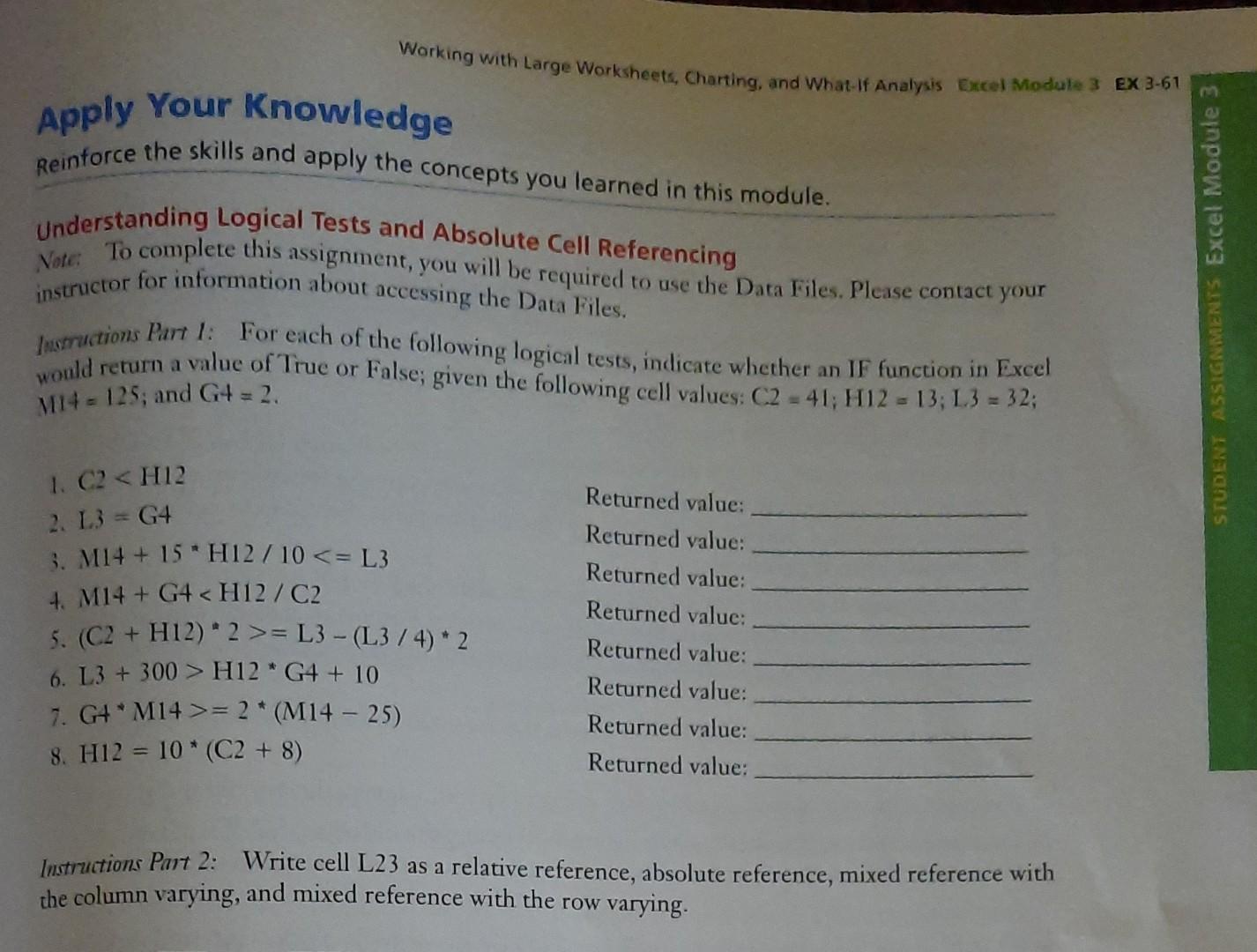 Understanding Logical Tests and Ab Vote Complete this | Chegg.com