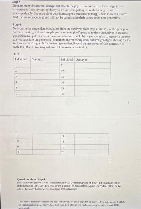 Solved Problem 1 Natural Selection Activity For this | Chegg.com