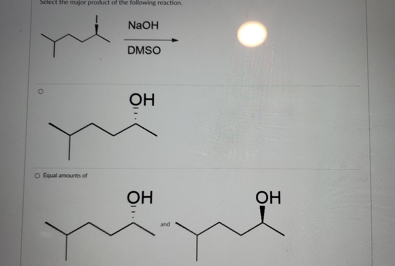 Solved Select the major product of the following reaction. | Chegg.com