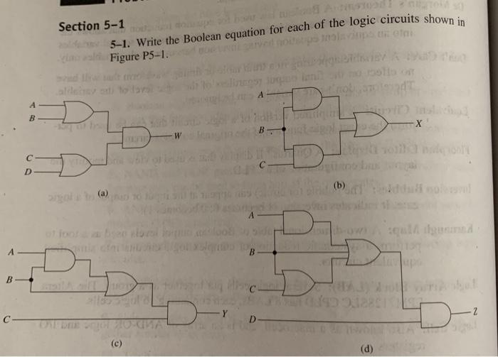 Solved Section 5 1 5 1 Write The Boolean Equation For Each