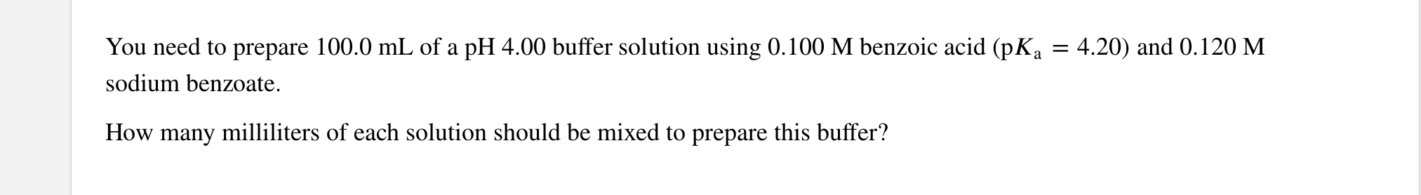 Solved You Need To Prepare 100 0ml ﻿of A Ph 4 00 ﻿buffer