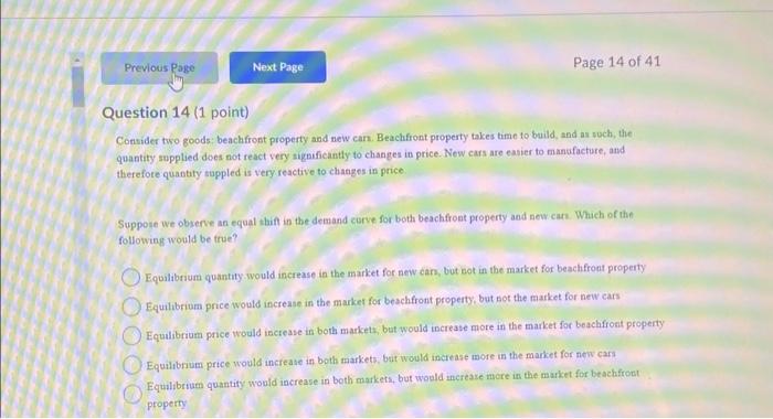 Solved Previous Page Next Page Page 14 of 41 Question 14 (1 | Chegg.com