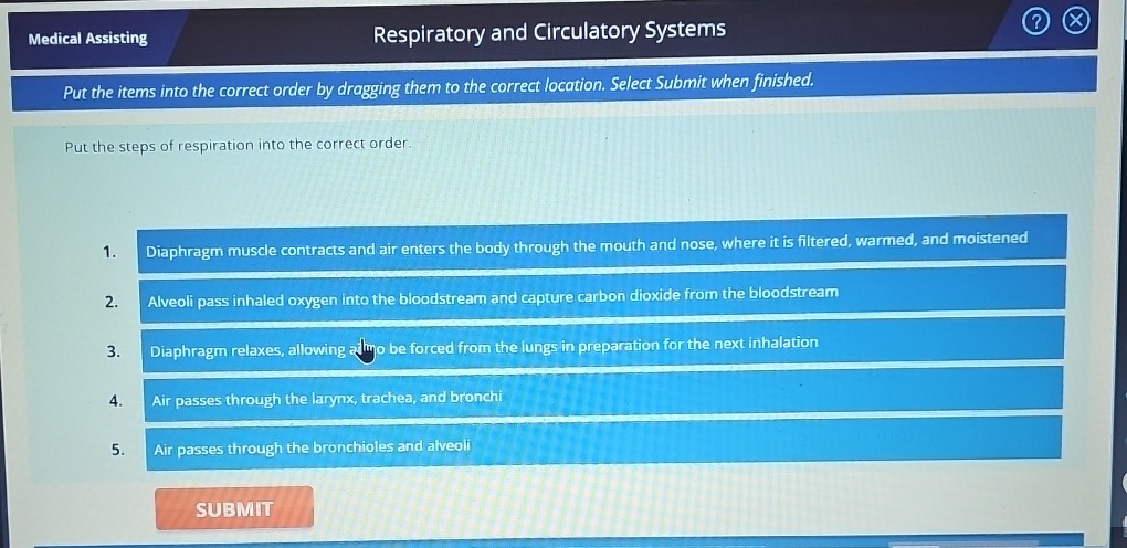 Solved Medical AssistingRespiratory and Circulatory | Chegg.com