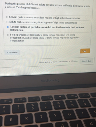 Solved During the process of diffusion, solute particles | Chegg.com