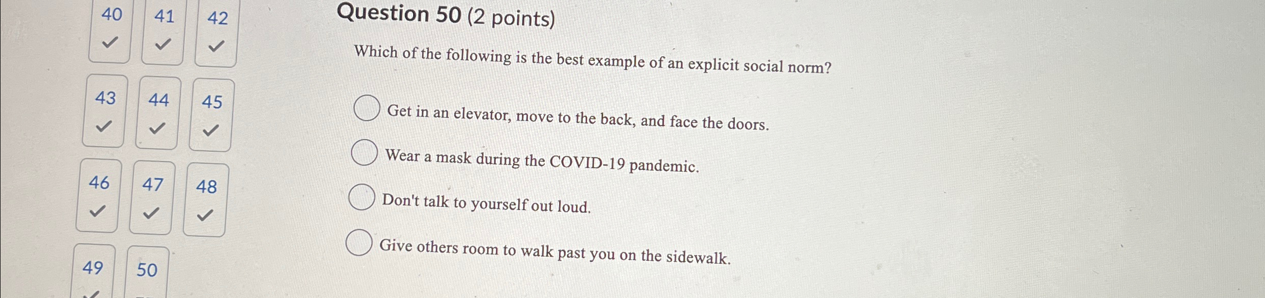 Solved Question 50 (2 ﻿points)Which of the following is the | Chegg.com