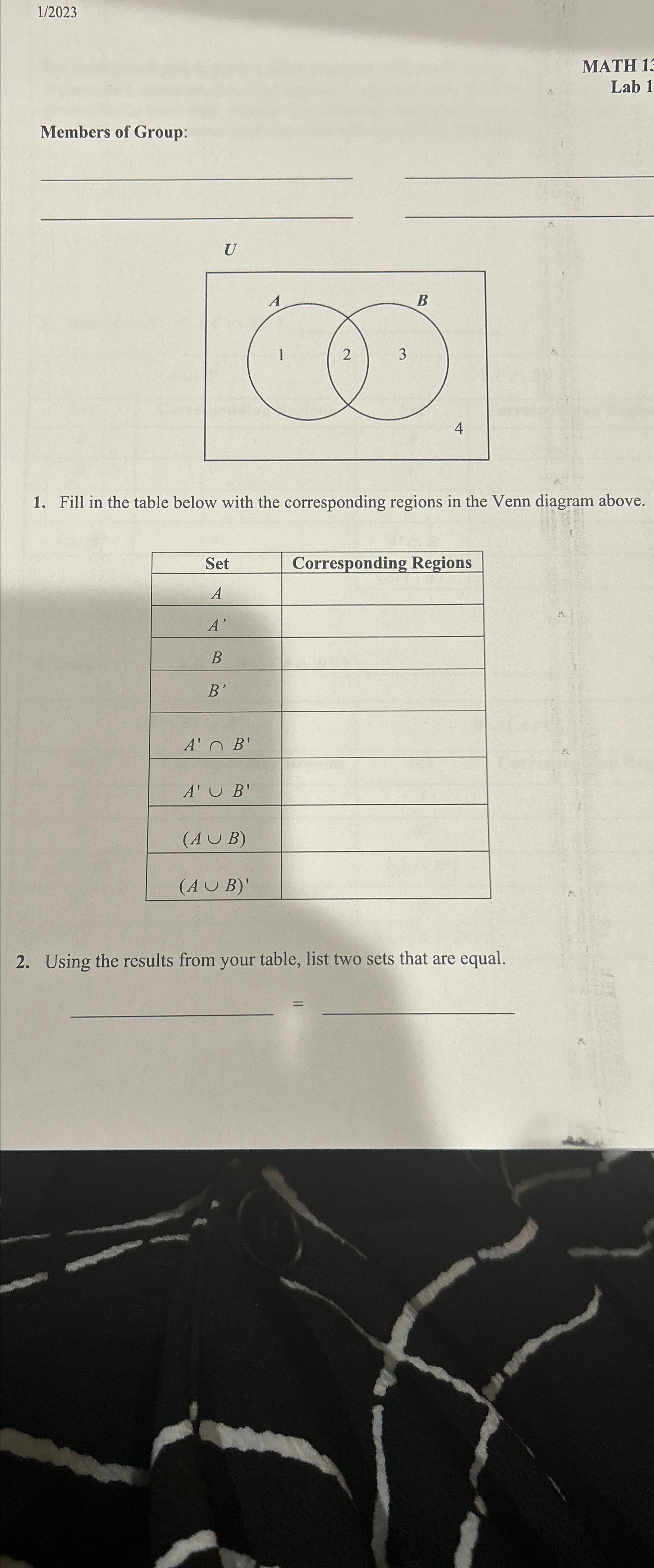 Solved (1)/(2023)\\nMATH 1\\nLab 1\\nMembers of | Chegg.com