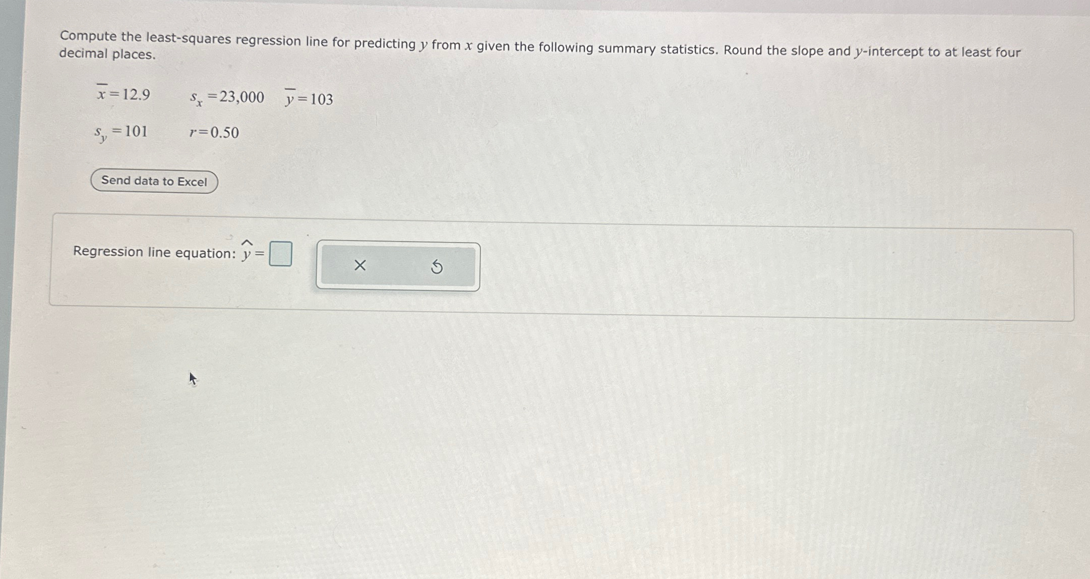 Solved Compute the least-squares regression line for | Chegg.com