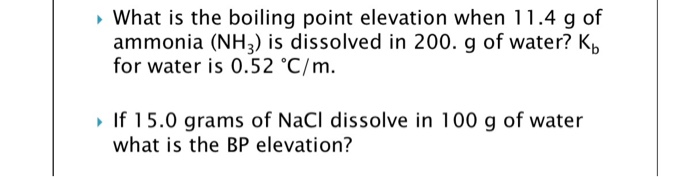 Solved What is the boiling point elevation when 11.4 g of | Chegg.com