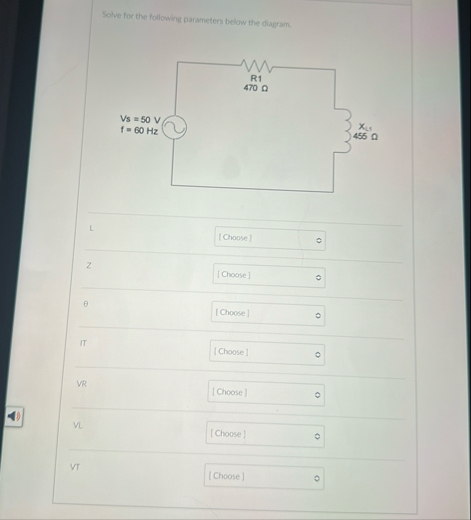 Solved Solve for the following parameters below the | Chegg.com