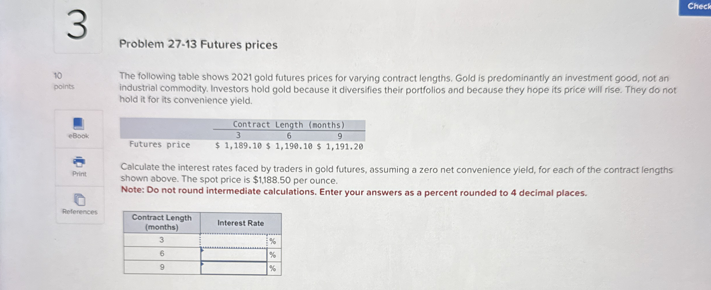 Solved Problem 27-13 ﻿Futures prices10 ﻿pointsThe following | Chegg.com