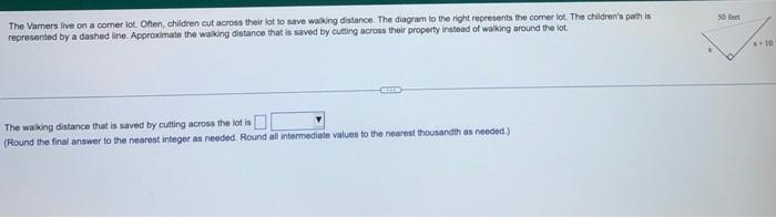 Solved The Varners live on a comer lot. Often, children cut | Chegg.com