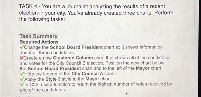 Solved TASK 4 - You are a journalist analyzing the results | Chegg.com