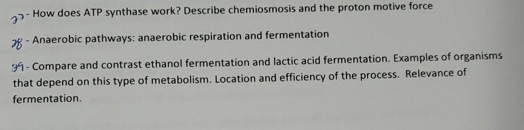 Solved 37- How does ATP synthase work? Describe chemiosmosis | Chegg.com