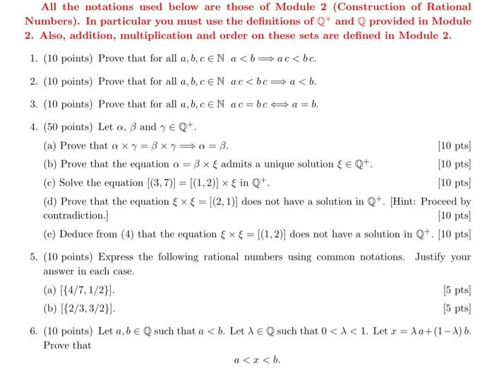 All the notations used below are those of Module 2 | Chegg.com