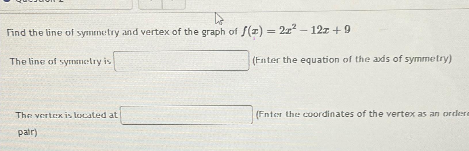 Solved Find the line of symmetry and vertex of the graph of | Chegg.com