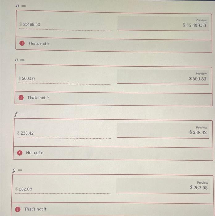 Solved Using the following table, calculate the missing | Chegg.com