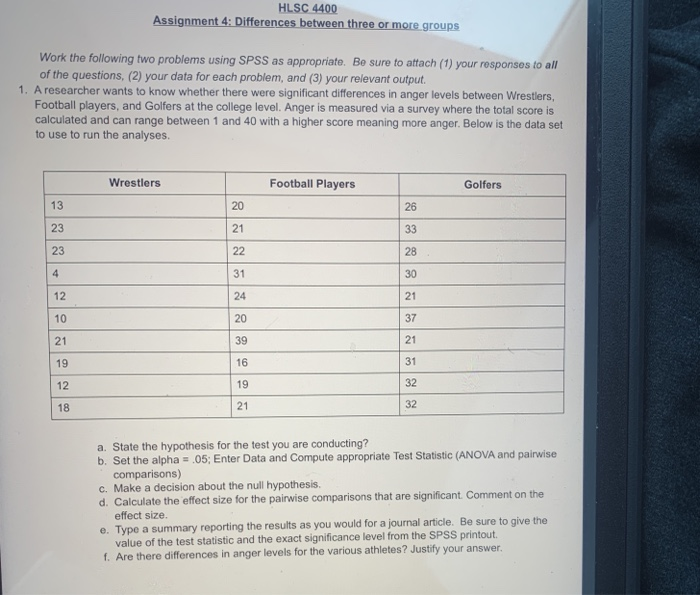 Solved Work the following two problems using SPSS as | Chegg.com