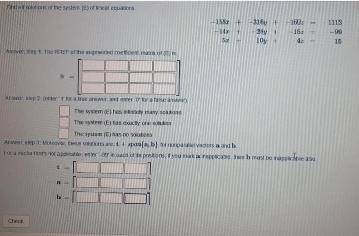 Solved Find All Solutions Of The System E Of Linear