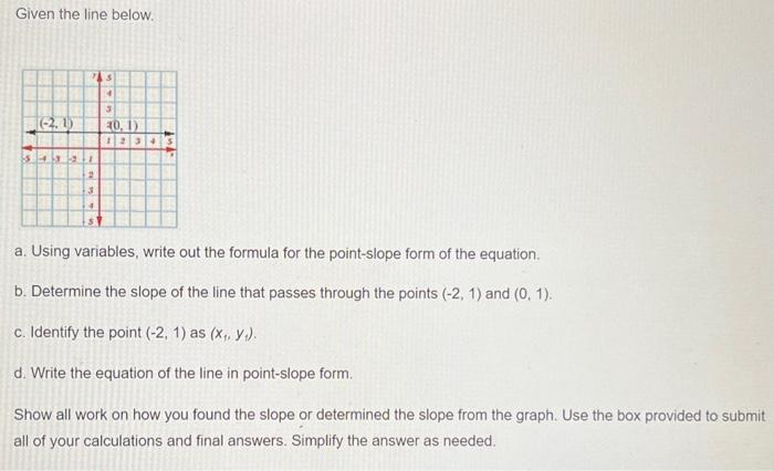 Solved Given the line below. a. Using variables, write out | Chegg.com