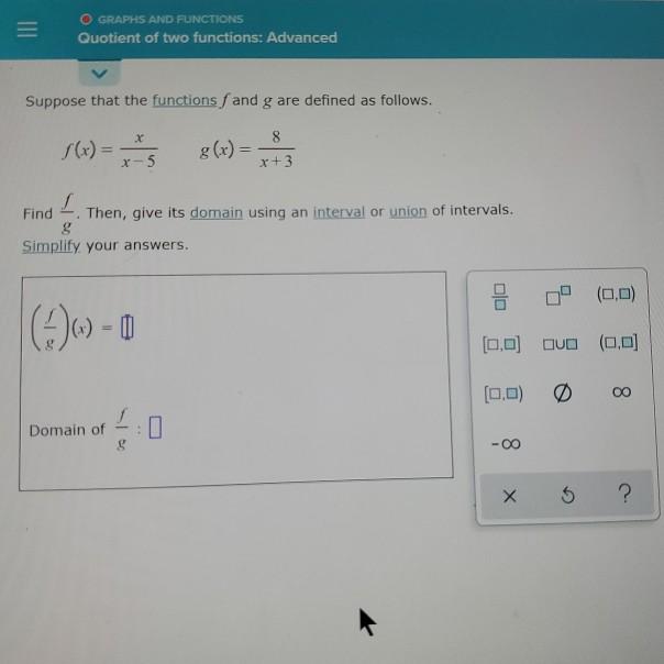 Solved I keep on getting the domain wrong on these types of | Chegg.com