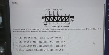 Solved PartaCL-100kN,ML-10kN,T,CD=15kNkCL=5kNC,ML=112.5kNC,C | Chegg.com
