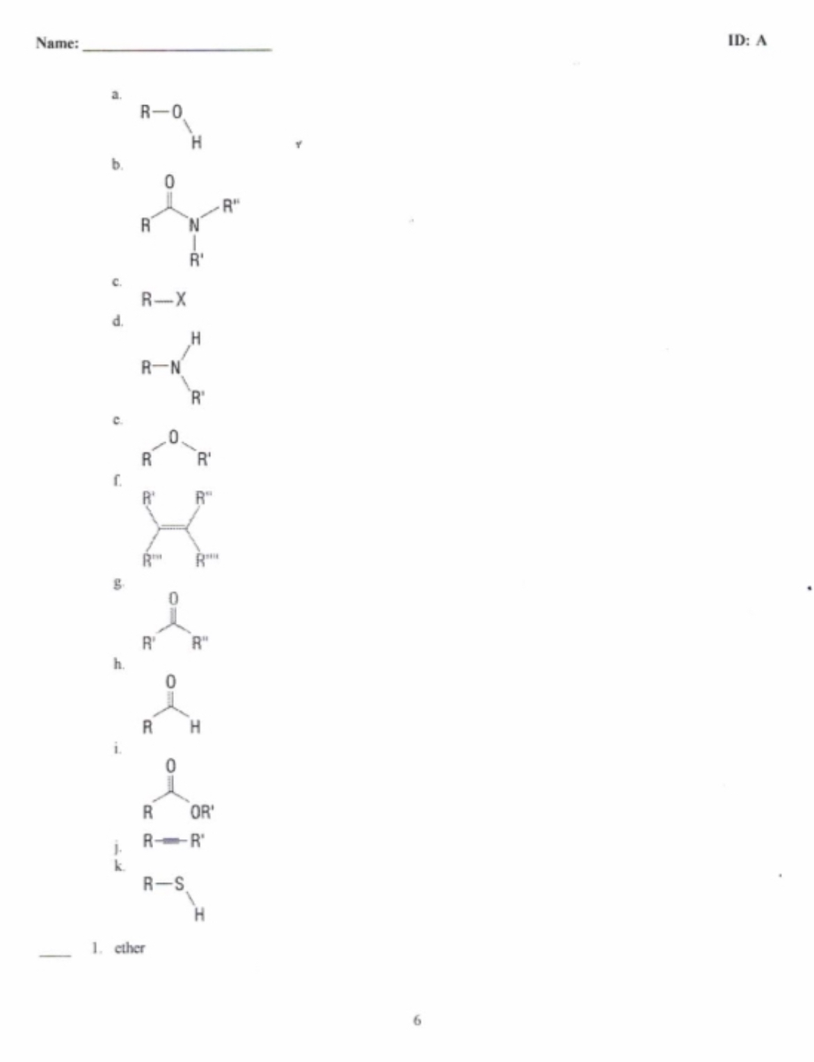 Solved Match each functional group with its structural | Chegg.com