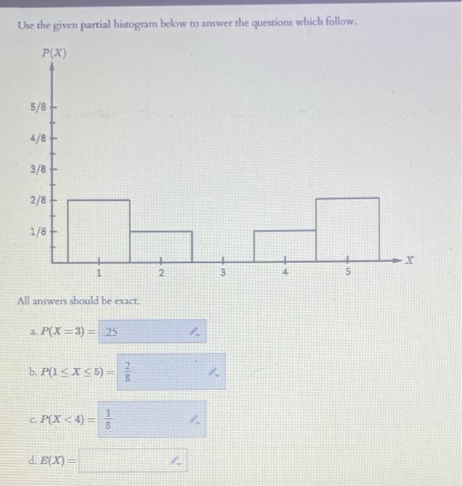 Solved Use the given partial histogram below to answer the | Chegg.com