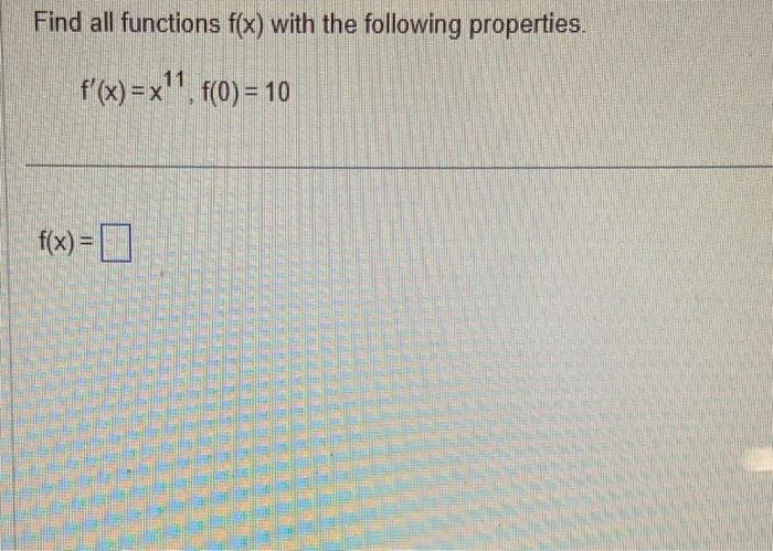 Solved Find all functions f(x) with the following | Chegg.com