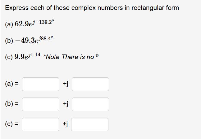 Solved Express each of ﻿these complex numbers in | Chegg.com