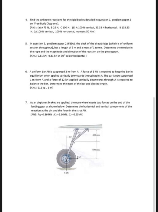 Solved Tutorial Questions - Static Force Systems 1. | Chegg.com