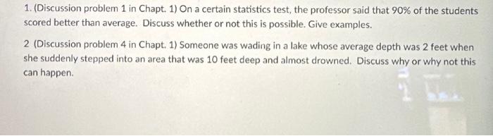 1. (Discussion problem 1 in Chapt. 1) On a certain | Chegg.com