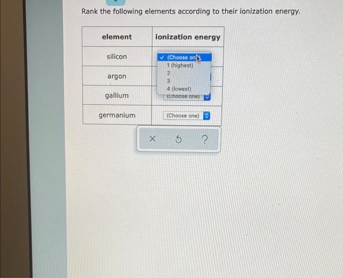 Solved Rank the following elements according to their | Chegg.com