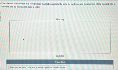Solved Describe the coestruction of a recombinant plasmid | Chegg.com