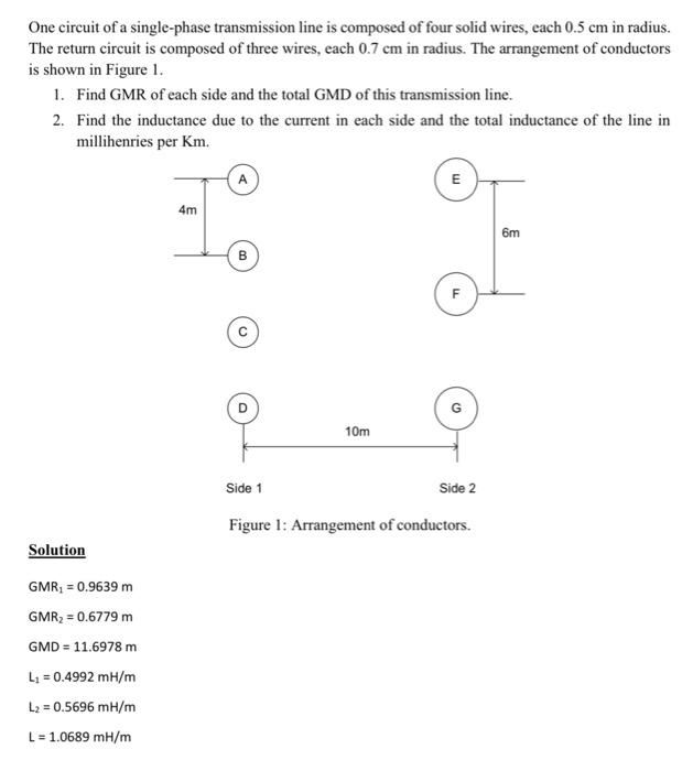 Solved One circuit of a single-phase transmission line is | Chegg.com