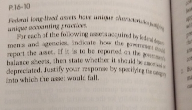 Solved P. 16-10Federal long-lived assets have unique | Chegg.com