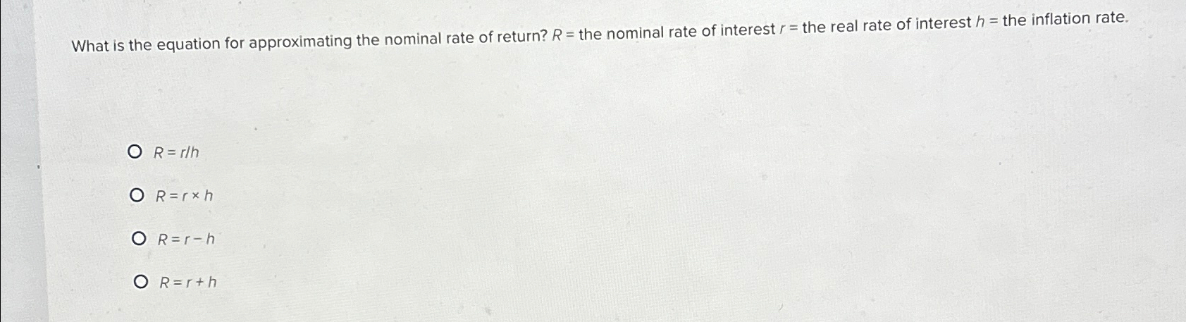 Solved What is the equation for approximating the nominal | Chegg.com