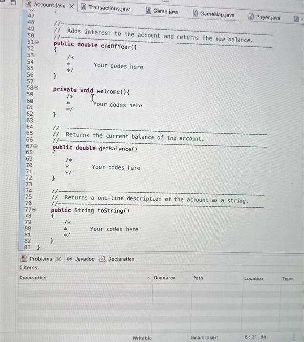 Solved 1. In chapter 4, we discussed a bank account example. | Chegg.com