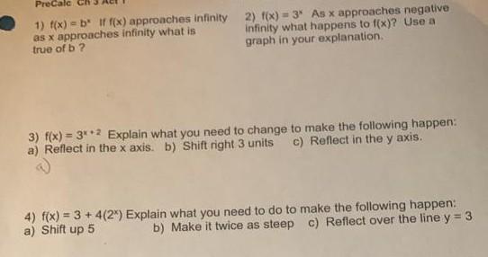 Solved 2) f(x)=3∗ As x approaches negative 1) f(x)=b∗ If | Chegg.com