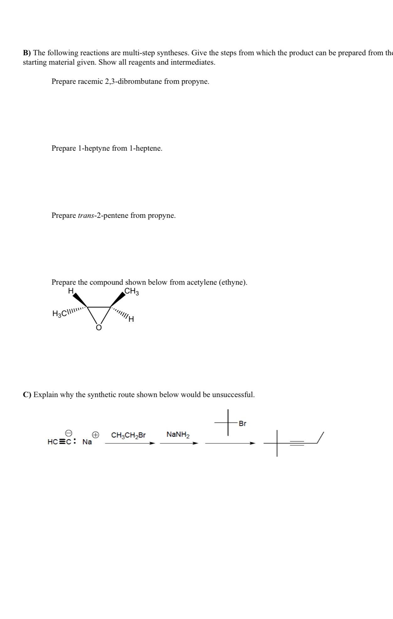 Solved B) ﻿The following reactions are multi-step syntheses. | Chegg.com