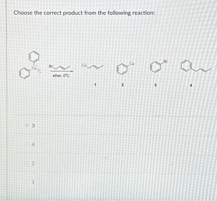 Solved Choose the correct product from the following | Chegg.com