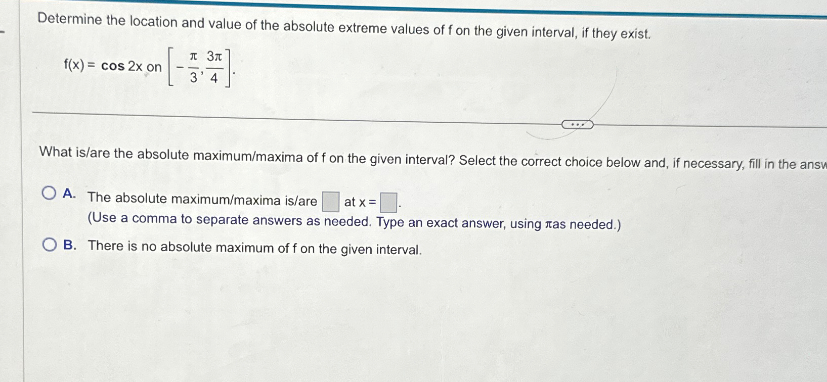 Solved Determine the location and value of the absolute | Chegg.com