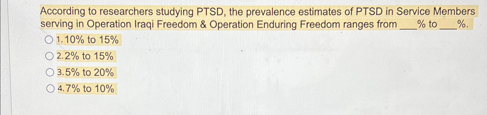 Solved According to researchers studying PTSD, ﻿the | Chegg.com