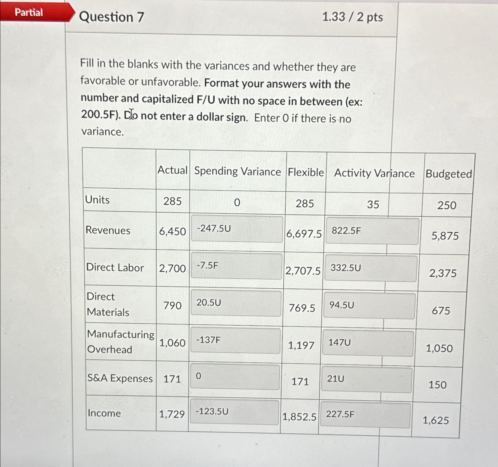 Solved PartialQuestion 71.332ptsFill in the blanks with the | Chegg.com